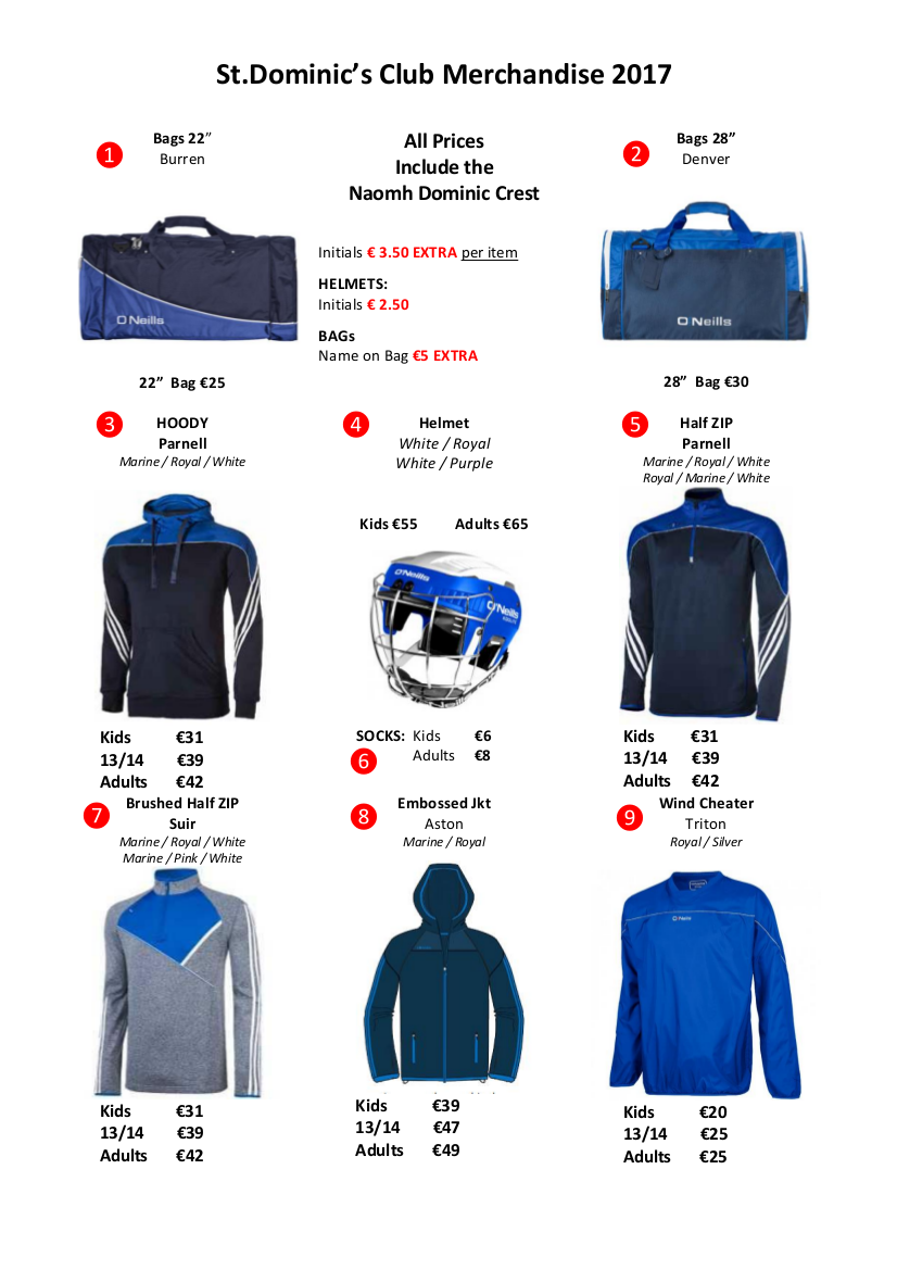Club Gear - St. Dominic's GAA Club